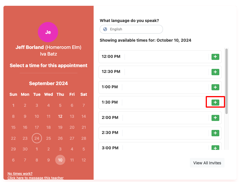 Family Signing up for Conferences – ReachMyTeach